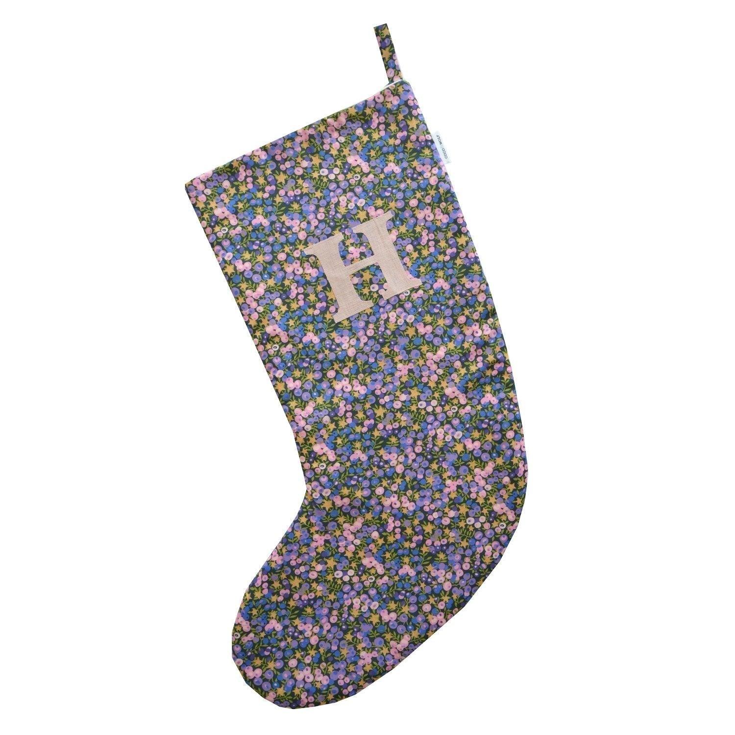 Coco & Wolf Christmas Stocking made with Liberty Fabric WILTSHIRE STAR