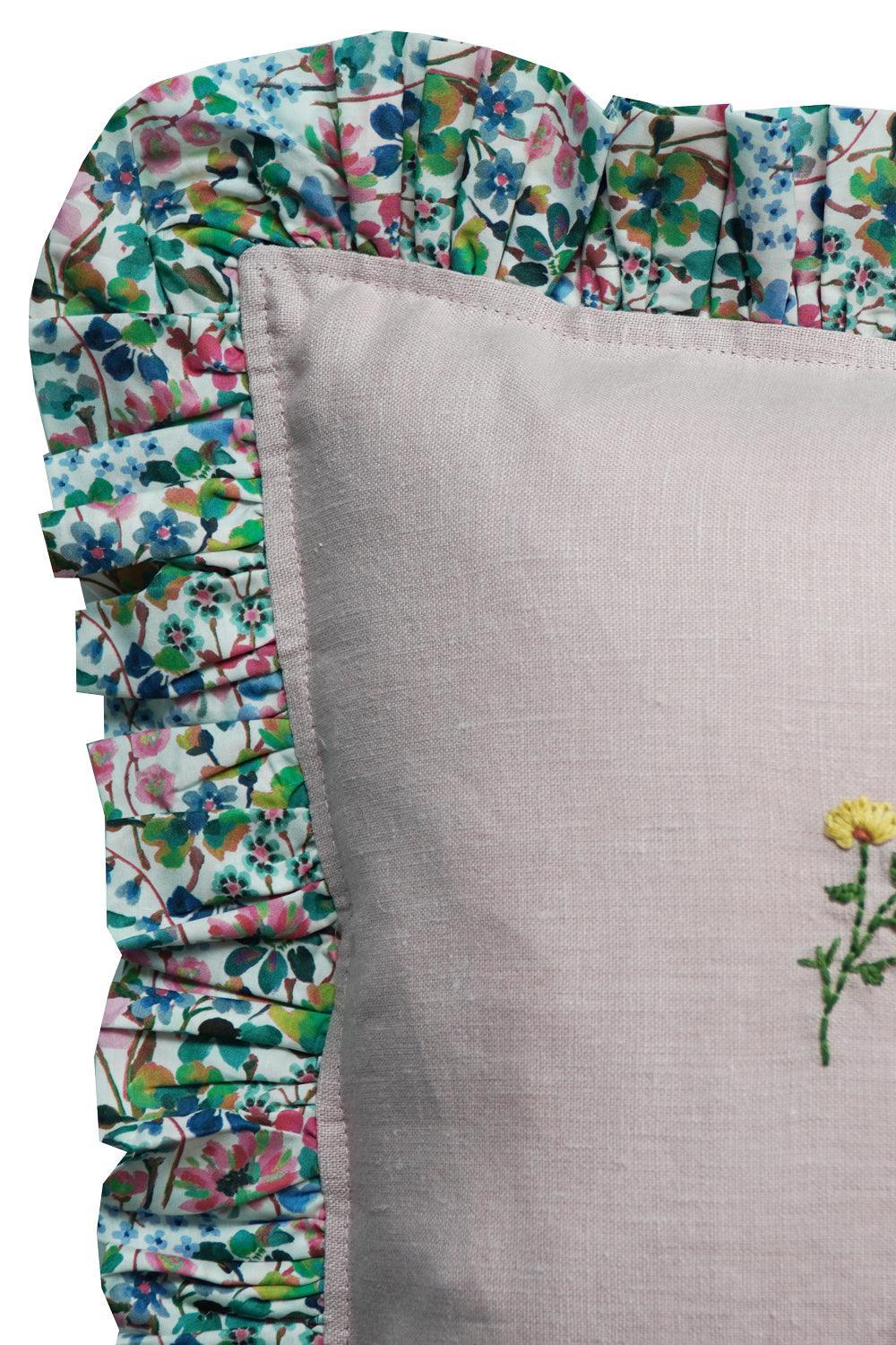Coco & Wolf Personalised Embroidered Oblong Cushion Liberty Fabric ...
