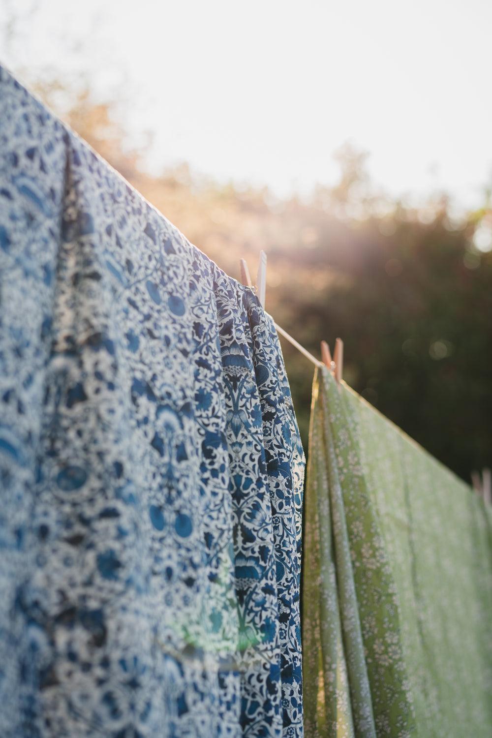 Coco & Wolf Flat Top Sheet Liberty Fabric CAPEL PISTACHIO