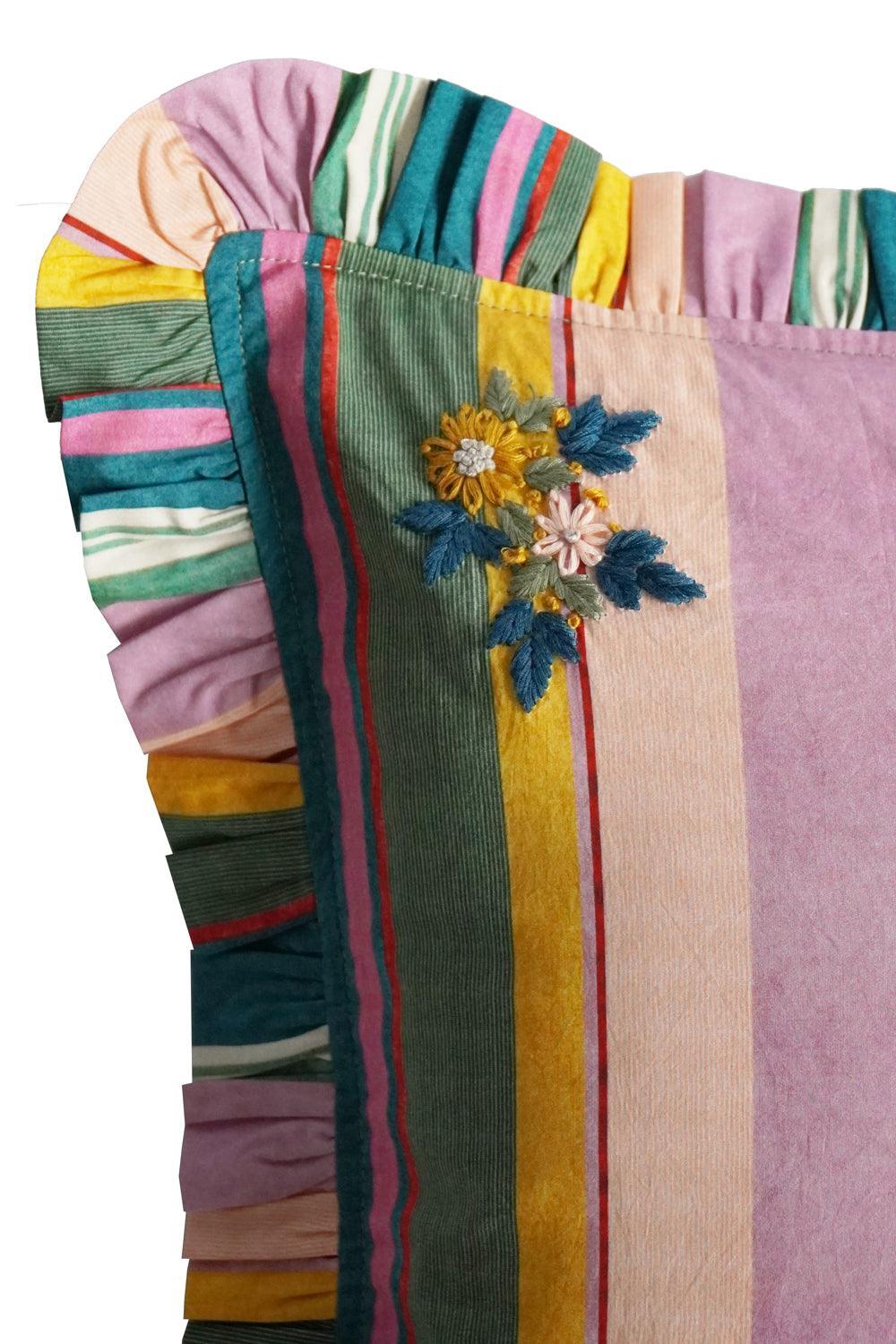 Coco & Wolf Embroidered Frill Edge Pillowcase made with Liberty Fabric ...