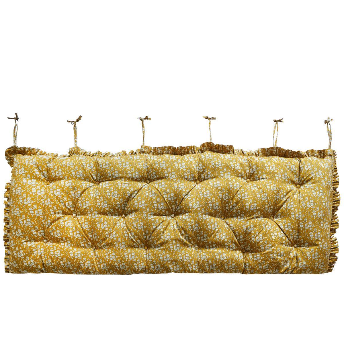 Hanging Headboard made with Liberty Fabric CAPEL MUSTARD – Coco & Wolf