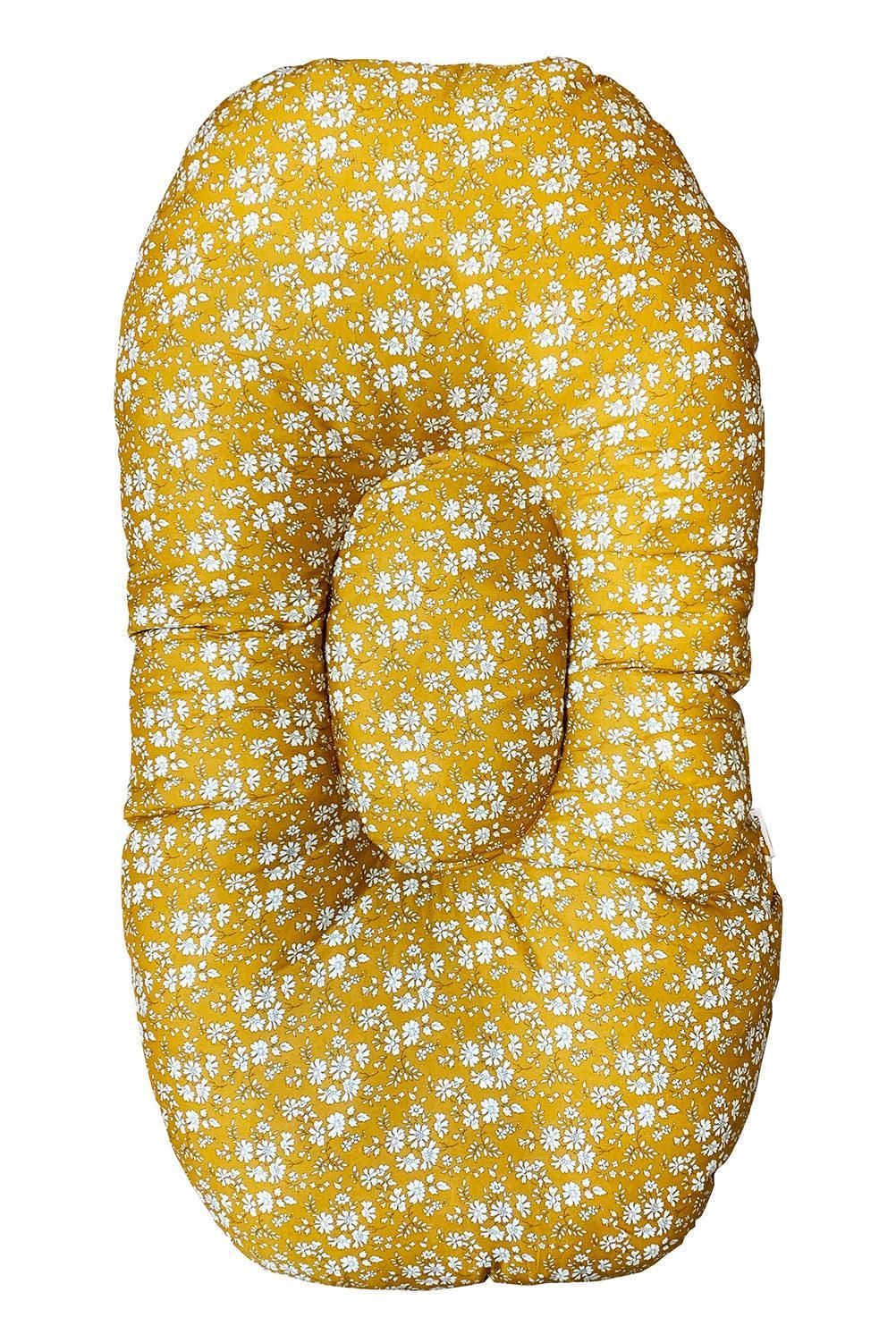 Coco & Wolf Oval Wicker Pet Bed Liberty Fabric CAPEL MUSTARD